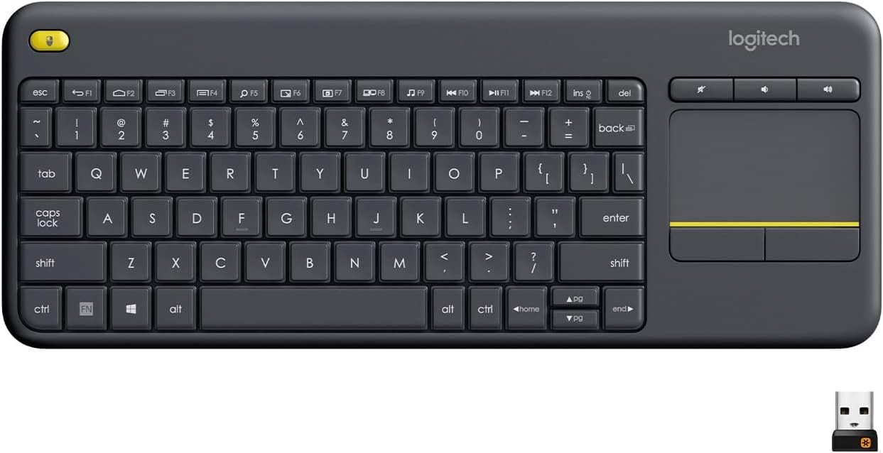 Logitech K400 Plus Wireless Livingroom Keyboard with Touchpad for Home ...